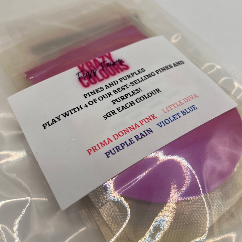 Pink and Purple Mica Sample Pack – Fizz Fairy Krazycolours Inc.